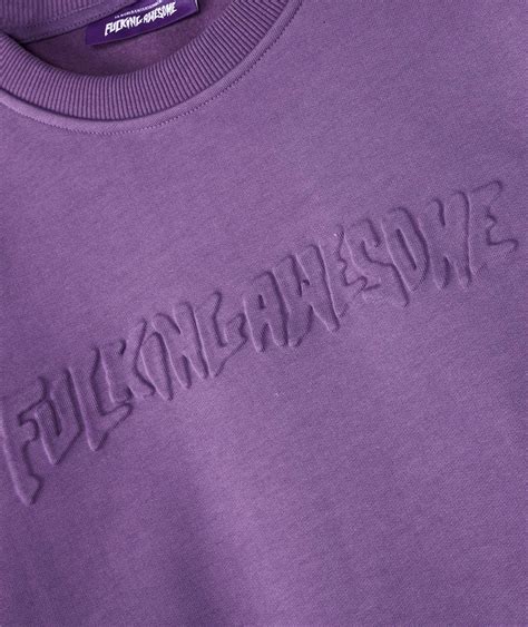 Purple Fucking Awesome Stamp Embossed Crewneck Svd