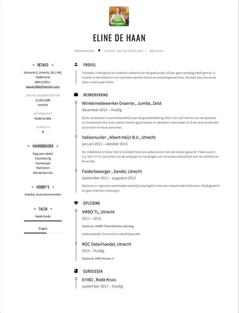 Vulploegmedewerker CV In Word Solliciteer Net