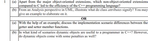 Solved 1 A Apart From The Major Object Oriented
