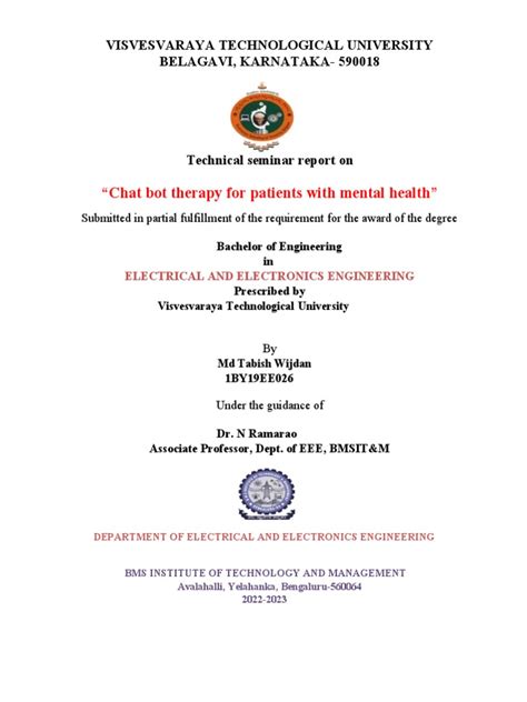 Md Tabish Wijdan 1by19ee026 Technical Seminar Report Pdf Mental