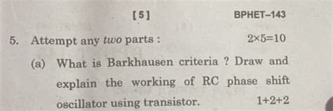 5 BPHET 143 5 Attempt Any Two Parts 2 5 10 A StudyX