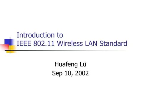 ppt introduction to ieee 802 11 wireless lan standard powerpoint