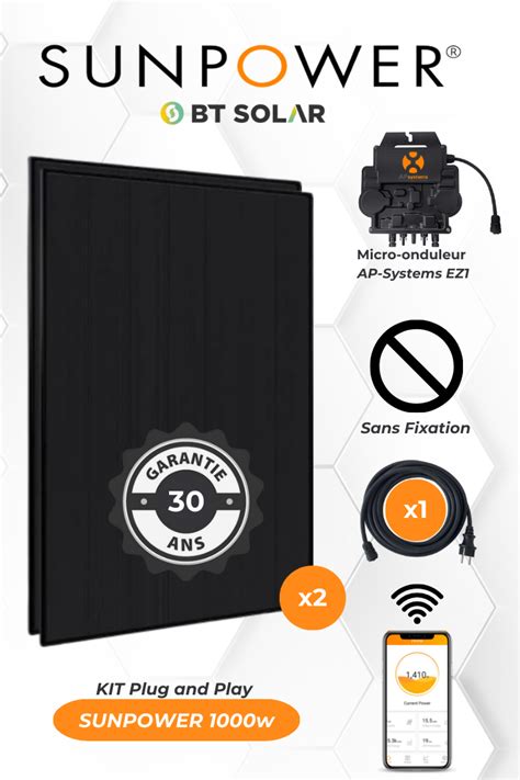 Kit Panneau Solaire Autoconsommation 1000 Wc SUNPOWER Bifacial Plug And