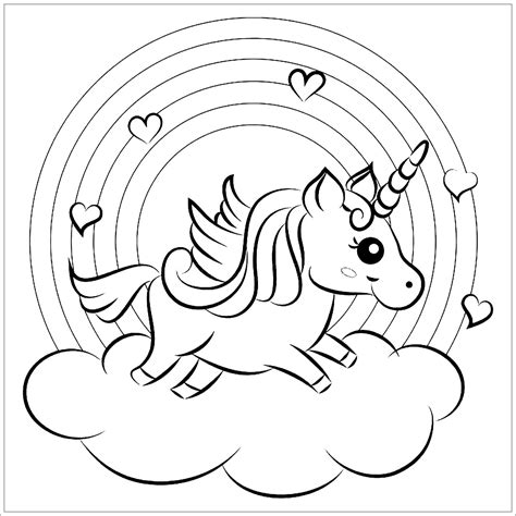 Unicorn Coloring Pages Cute