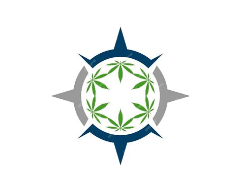 Premium Vector Modern Compass With Circular Cannabis Inside