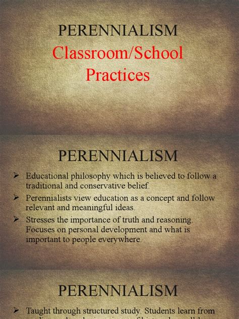 Perennialism Classroom School Practices Pdf Philosophy Of