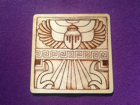 Egyptian Pyrography Coaster