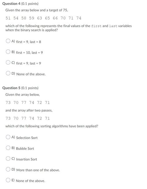 Solved Question Points Given The Array Below And A Chegg