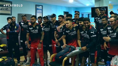 Rcb V Mi Dressing Room Victory Celebration Game Day Youtube