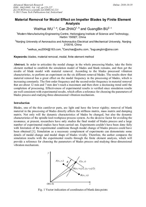 Material Removal For Modal Effect On Impeller Blades By Finite Element