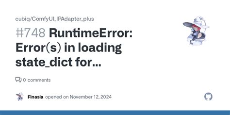 Runtimeerror Errors In Loading Statedict For Projmodelfaceidplus