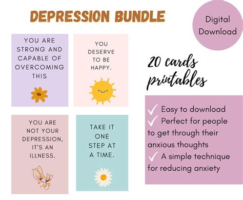 Depression Coping Statement Cards Self Esteem Building Therapy