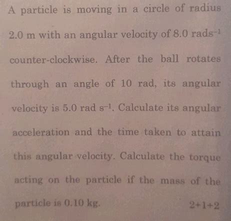 A Particle Is Moving In A Circle Of Radius Studyx