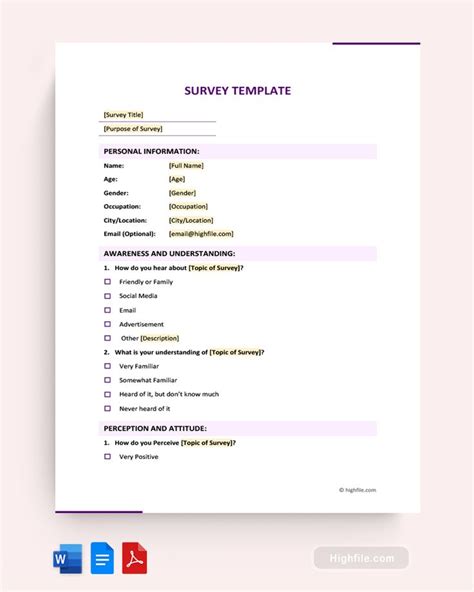 Survey Template Survey Template Survey Questionnaire Online Surveys