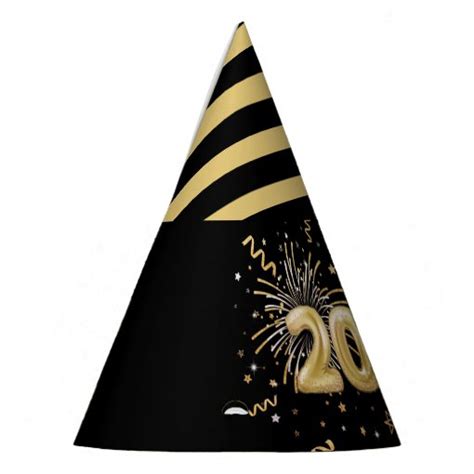 New Years Eve Party Gold Black 2023 Party Hat Zazzle