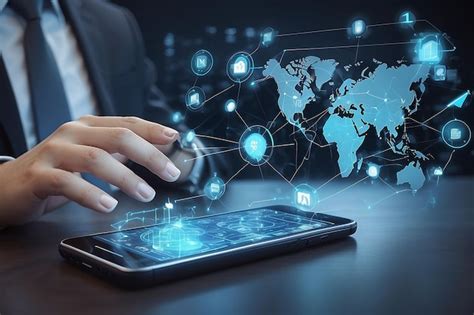 Premium Photo Embracing Digital Connectivity Business In The Mobile Era