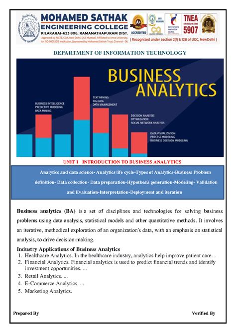 Ccw331 Business Analytics Unit 1 New Department Of Information