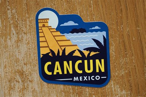 Cancun Mexico Vinyl Sticker Decal Luggage Laptop Notebook Journal Gift Suitcase Waterproof