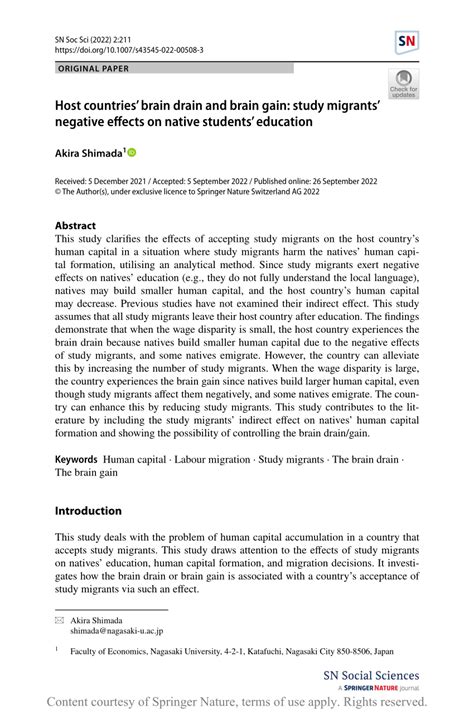 Host Countries Brain Drain And Brain Gain Study Migrants Negative