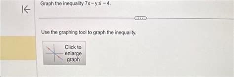 solved graph the inequality 7x−y≤−4 use the graphing tool
