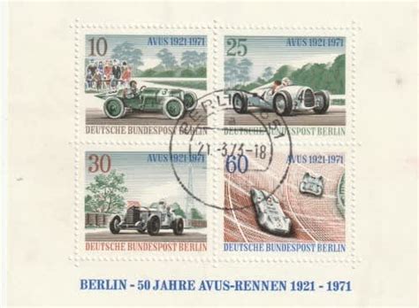 Germany And Colonies Germany 1971 50th Anniversary Of Avus Race