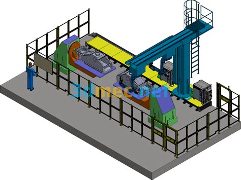 Vibrating Screen Box Robot Welding Production Line 3d Model Exported