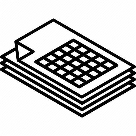 Document Excel File Files Isometric Spreadsheet Stack Icon