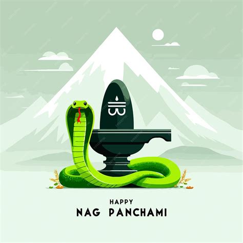 Premium Vector Nag Panchami Background Design With A Green Nag And
