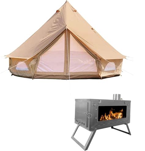 パッケージ 送料無料danchel Outdoor 2 Stove Jacks Canvas Bell Tents With Ripstop