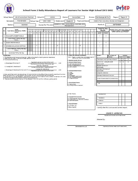 Sf2 Abm Setember Pdf Human Development