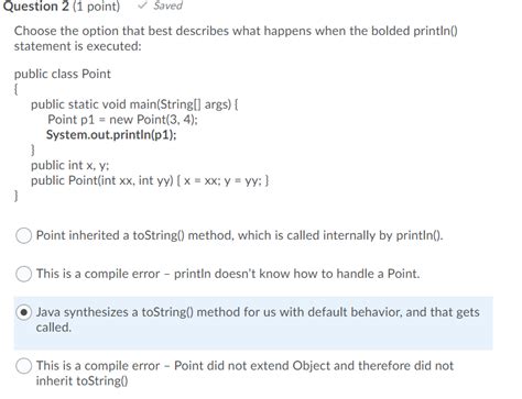 Solved Question Point Saved Choose The Option That Chegg