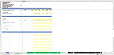 Gold Mining Discounted Cash Flow Dcf Valuation Model Template Eloquens