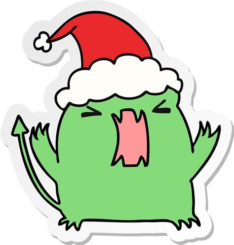 Christmas Sticker Cartoon Of Kawaii Devil 11936118 Vector Art At Vecteezy