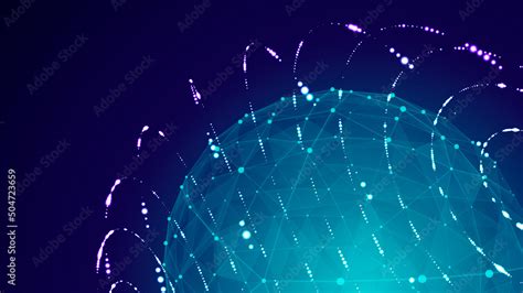 Abstract Futuristic Sphere With Connecting Dots And Lines Sphere Consisting Of Points And Lines