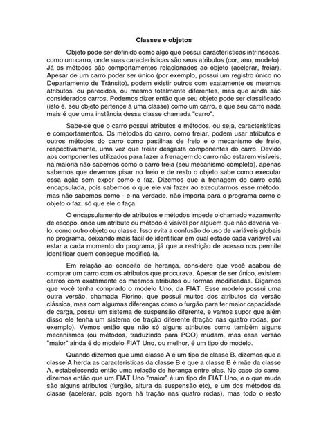 Aula7 Classes Pdf Classe Programação De Computadores Freio