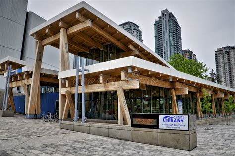 A Modern Library Building With Glass Wall That Epitomizes Contemporary Architecture Editorial