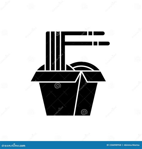Icono De Silueta De Fideos Wok Vector Simple Negro De Fideos Chinos En
