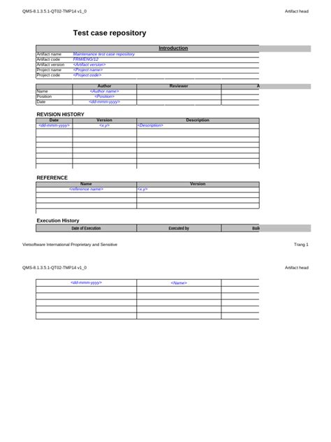 Template Testing Test Case Repository Pdf