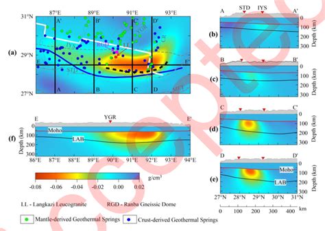 Density Anomalies A Horizontally At Depth Km Data On Geothermal Download Scientific