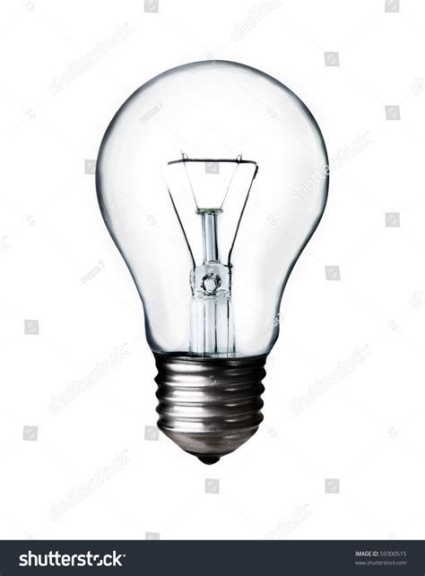 Classic Light Bulb Turned Off Isolated On White With Clipping Path