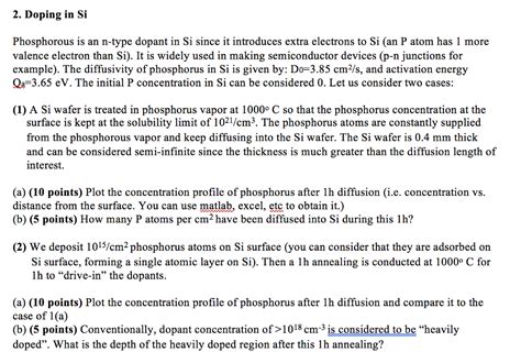 Doping In Si Phosphorous Is An N Type Dopant In Si