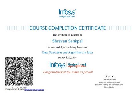 Shravan Sankpal On Linkedin Infosysspringboard Dsa Java Certified Careergrowth