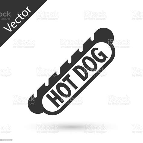 회색 핫도그 샌드위치 아이콘 흰색 배경에 고립입니다 소시지 아이콘입니다 패스트 푸드 기호입니다 벡터 일러스트 0명에 대한 스톡 벡터 아트 및 기타 이미지 Istock