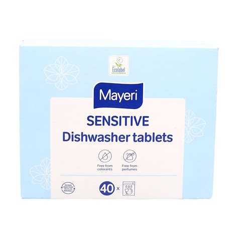 Таблетки для мытья посуды в посудомоечных машинах Mayeri Sensitive, 40 ...