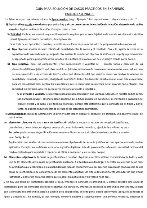 GUIA PARA Resolucion DE Casos GUÍA PARA SOLUCIÓN DE CASOS PRÁCTICOS EN EXÁMENES PARCIALES