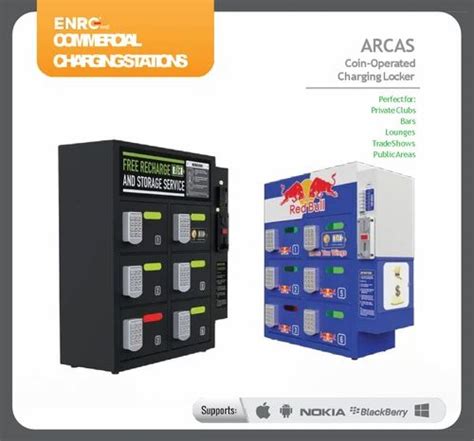 Enrg Commercial Charging Station With Coin Operated Charging Locker