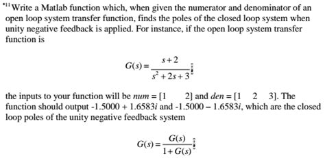 Solved Write A Matlab Function Which When Given The