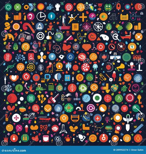Colorful Array Of Symbolic Icons Representing Employee Incentives Stock