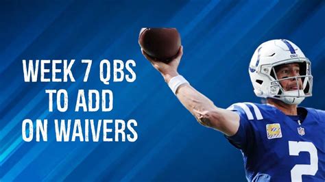 Quarterbacks To Add On Waiver Wire Week 7 Fantasy Football Youtube
