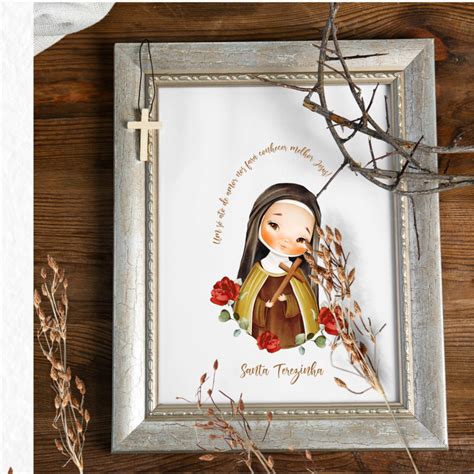 Kit Digital Santa Terezinha Aquarela Papelaria Personalizada Ilustrei Studio